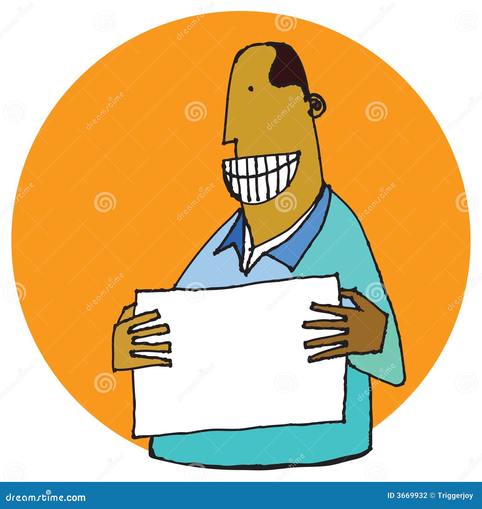 Grinning Man stock vector. Illustration of glad, excited - 3669932