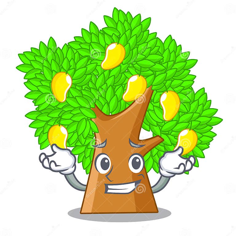Grinning Mango Tree in the Cartoon Shape Stock Vector - Illustration of ...