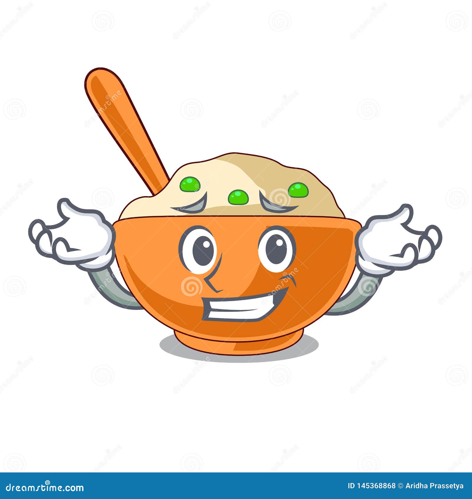 Grinning Mashed Potato Isolated with the Cartoon Stock Vector ...