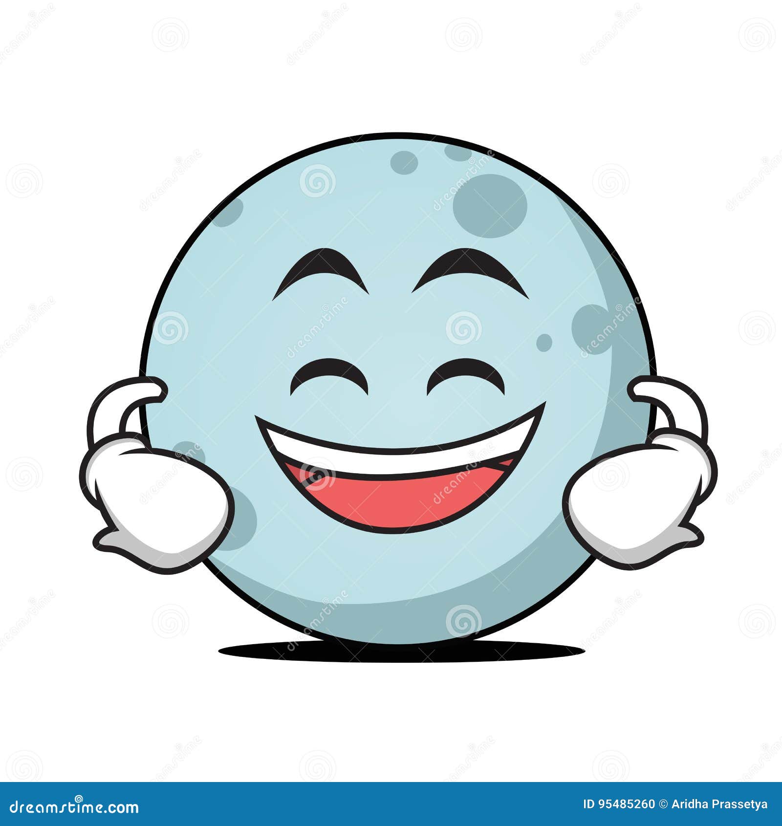 Grinning Moon Character Cartoon Collection Stock Vector - Illustration ...