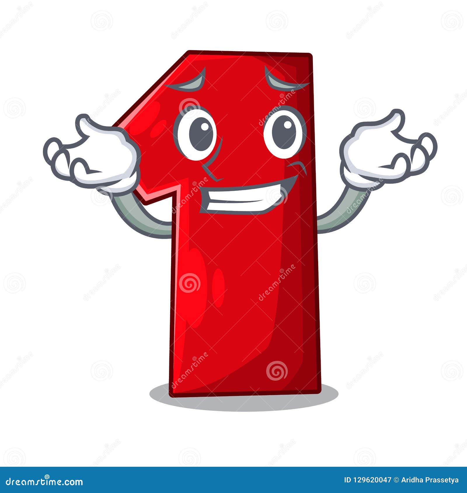 Grinning Number One Index Finger on Cartoon Stock Vector - Illustration ...