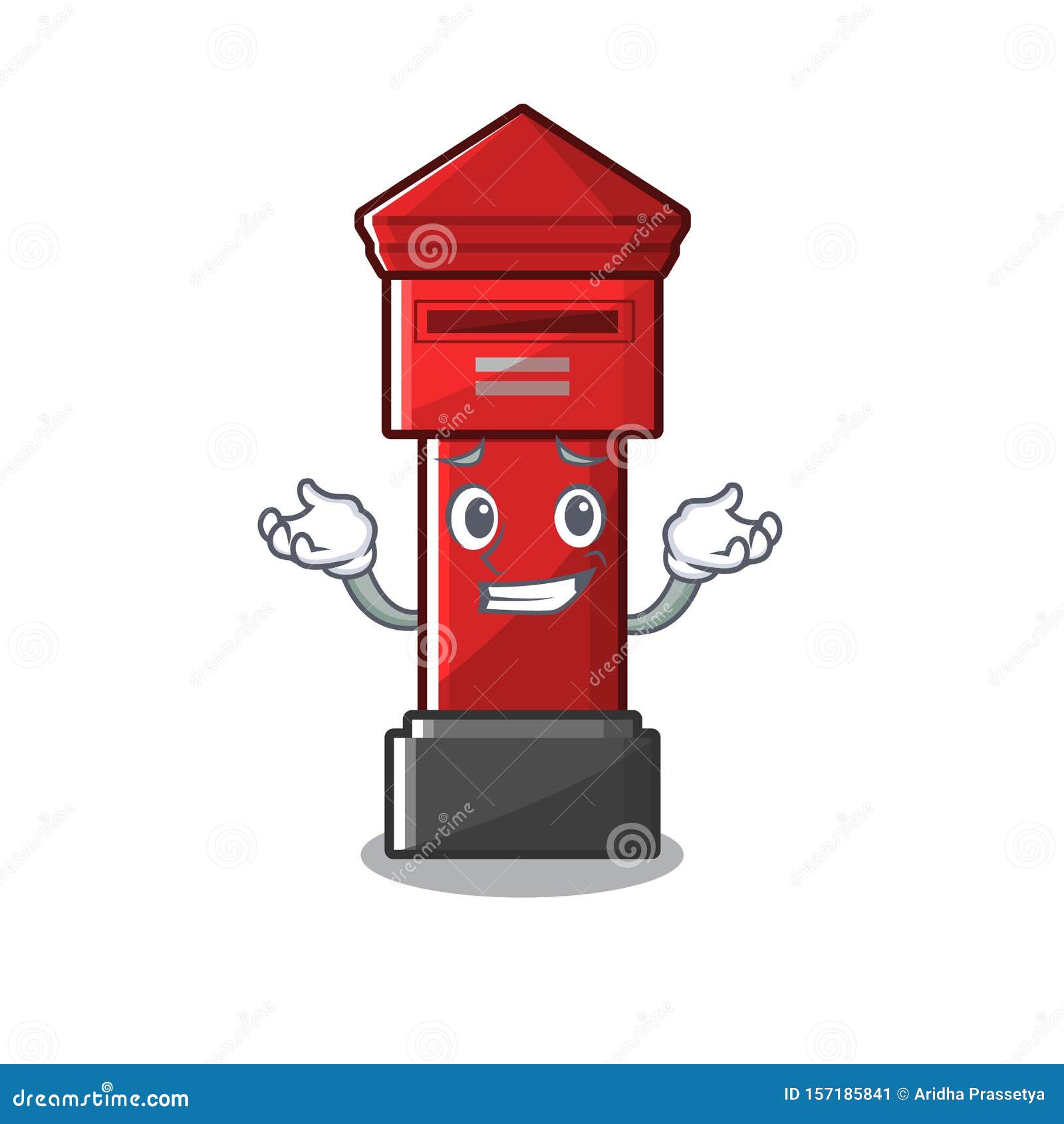 Grinning Pillar Box Sticks the Character Wall Stock Vector ...