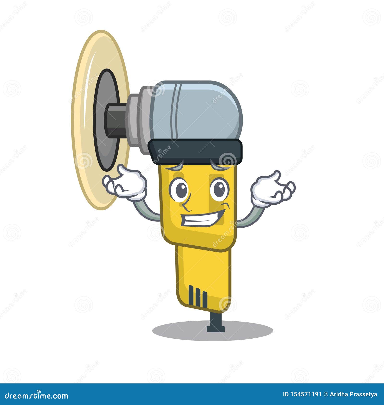 Grinning Pneumatic Sander in a Cartoon Drawer Stock Vector ...