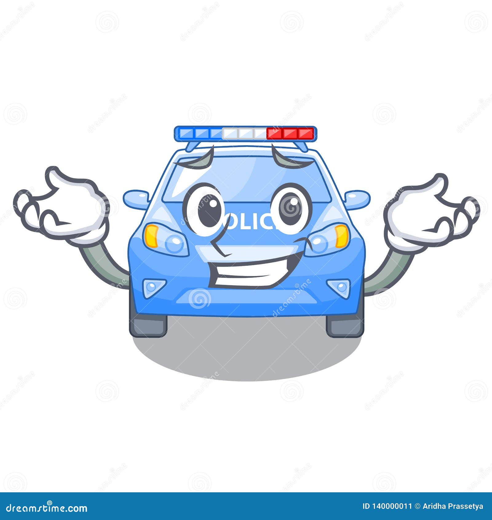 Grinning Police Car in the Shape Character Stock Vector - Illustration ...