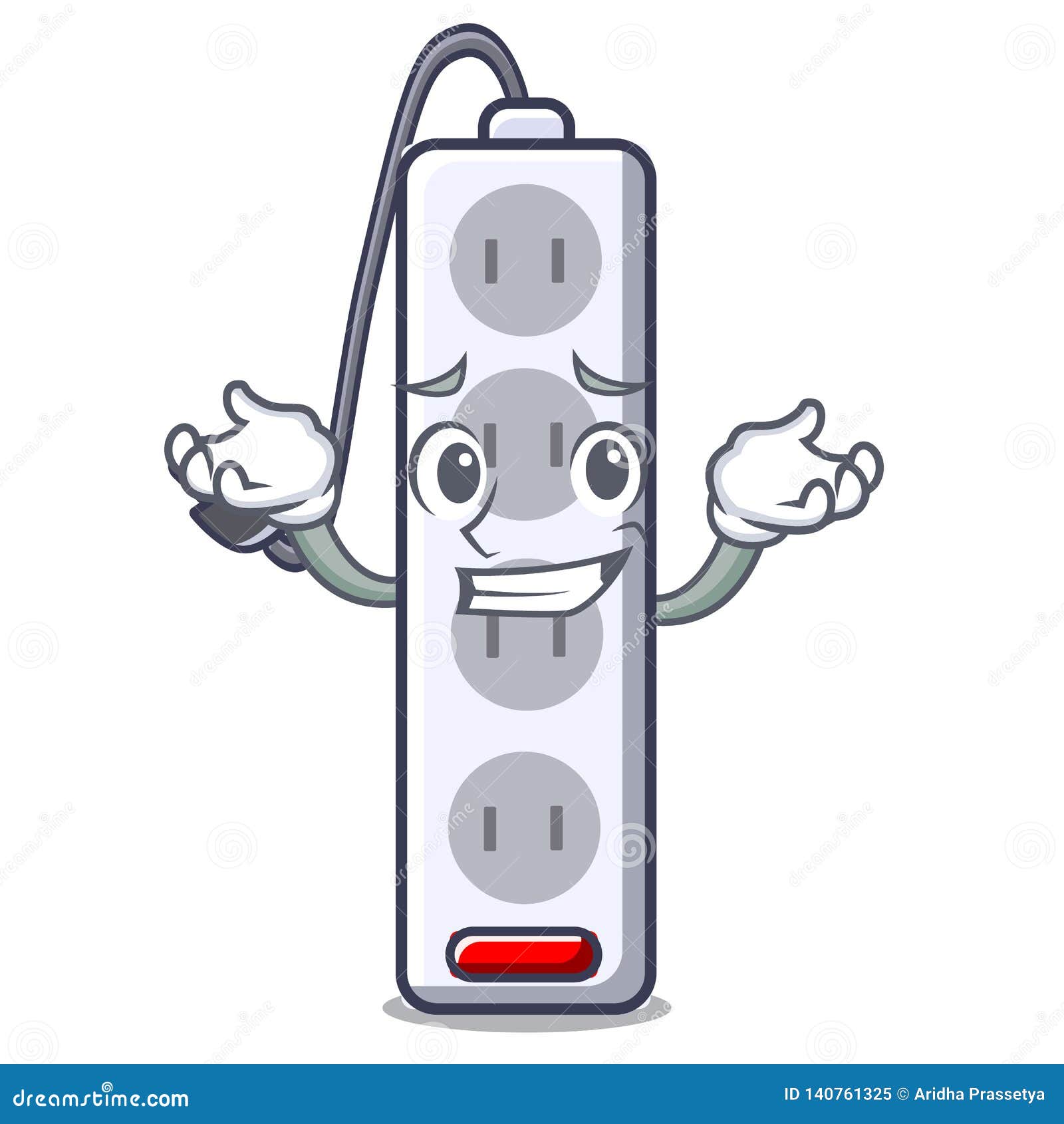 Grinning Power Strip Attaches the Cartoon Table Stock Vector ...