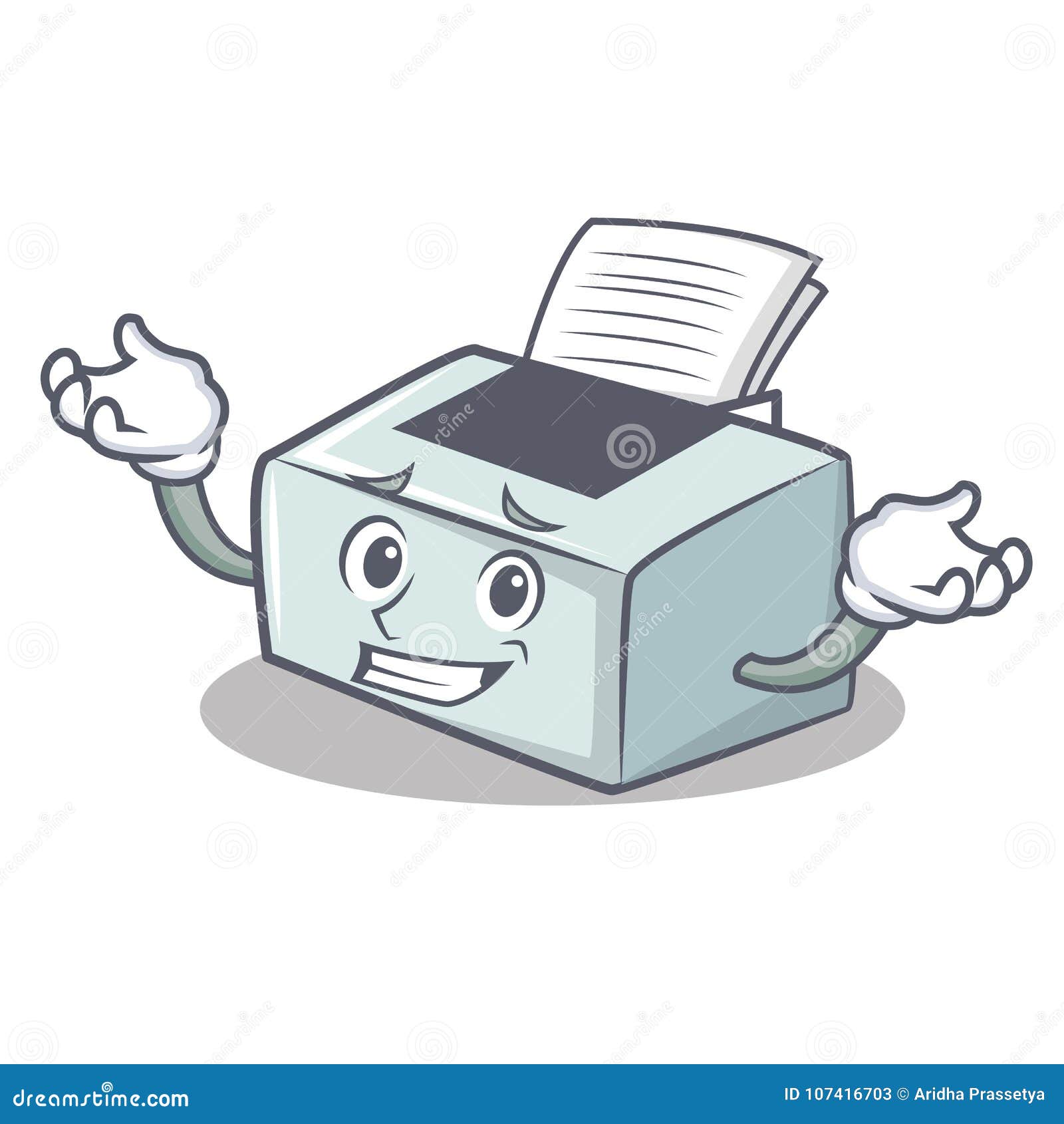 Grinning Printer Character Cartoon Style Stock Vector - Illustration of ...