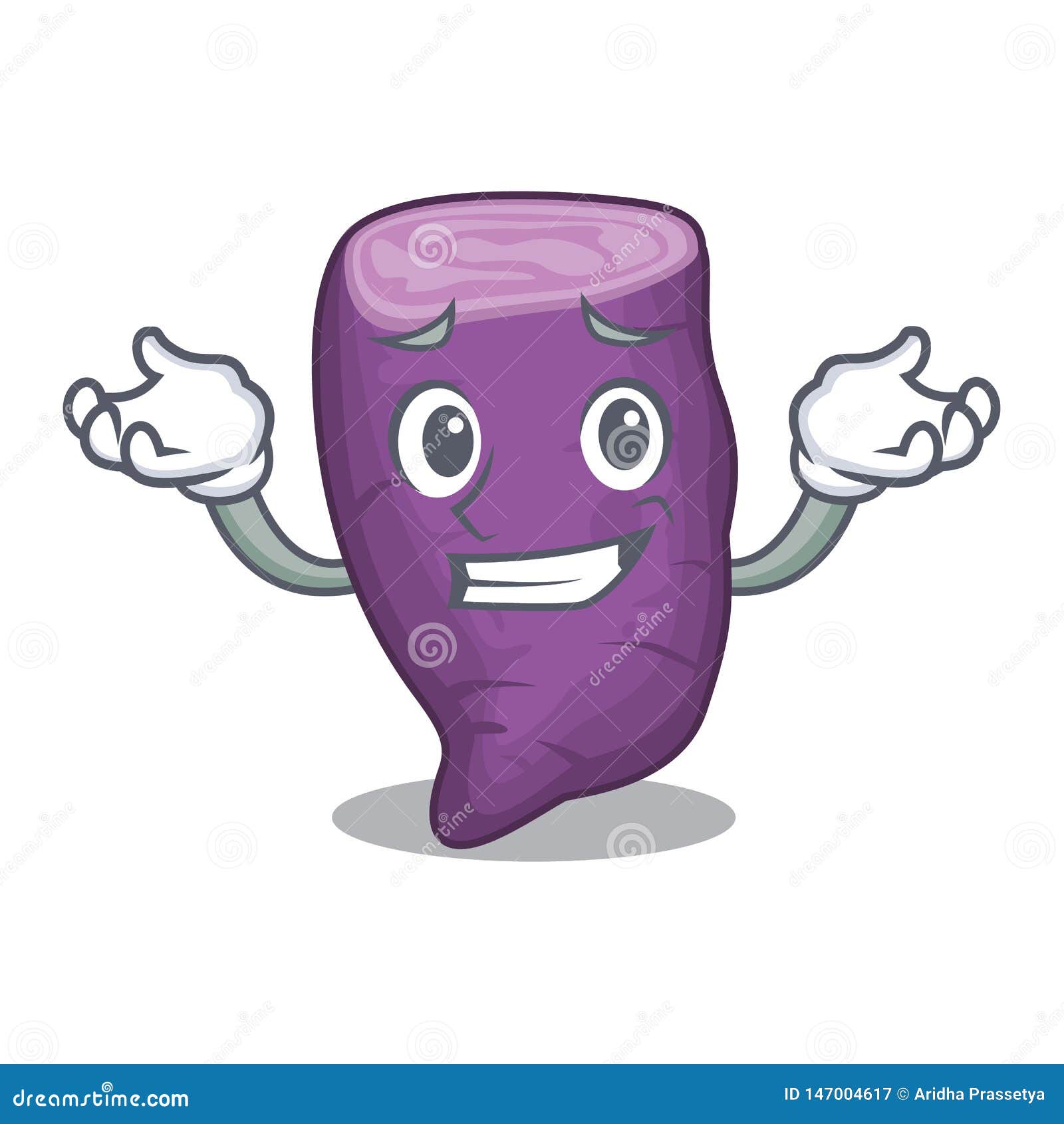 Grinning Purple Sweet Purple in Cartoon Shape Stock Vector ...