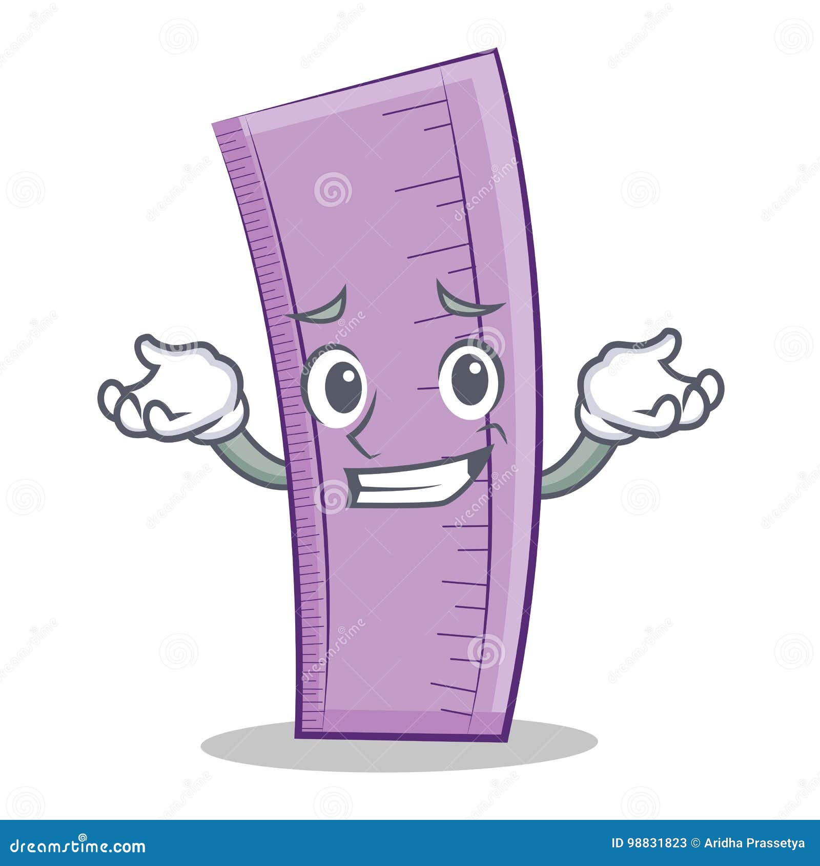 Grinning Ruler Character Cartoon Design Stock Vector - Illustration of ...