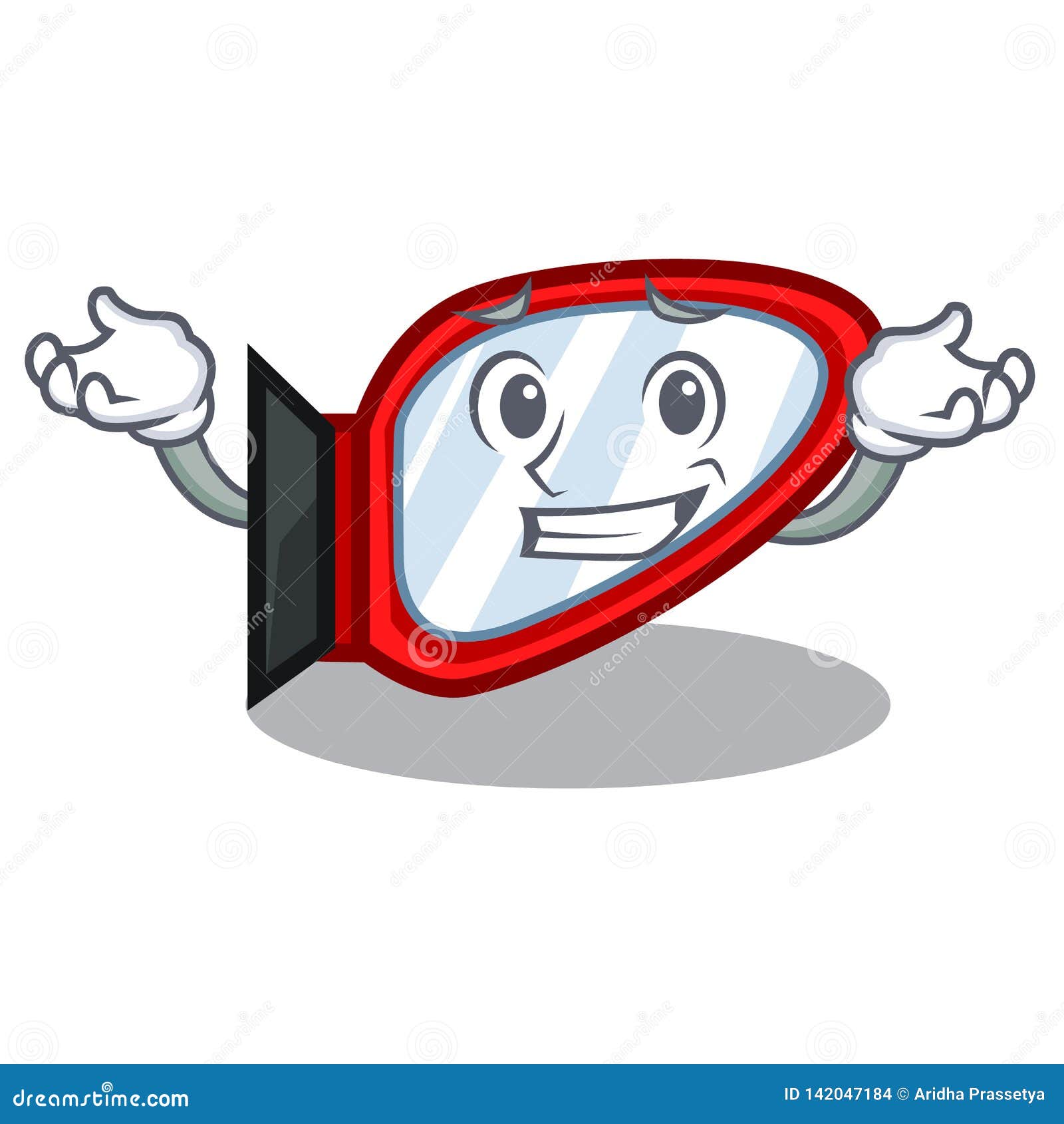 Grinning Side Mirror in the Cartoon Shape Stock Vector - Illustration ...