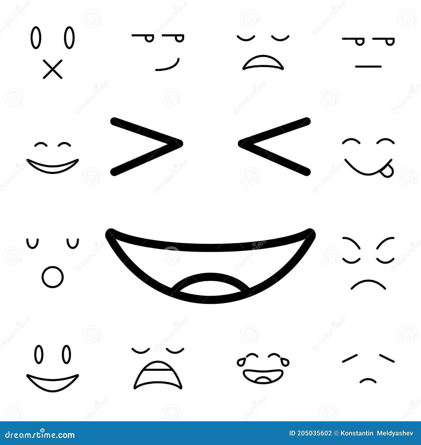 Grinning, Squinting Flat Vector Icon in Emotions Pack Stock ...