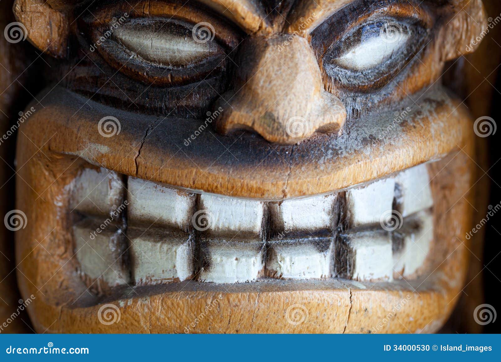 Grinning tiki stock photo. Image of hawaii, smiling, carved - 34000530
