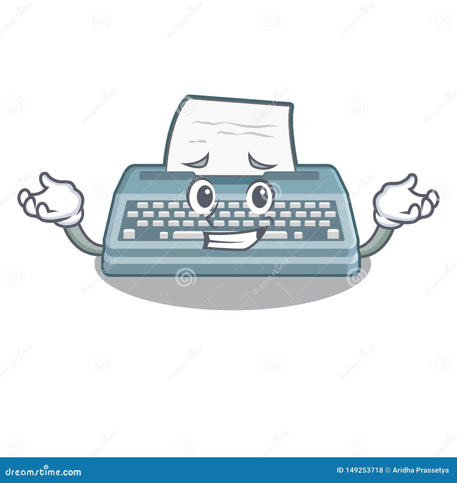 Grinning Typewriter Isolated with in the Cartoon Stock Vector ...