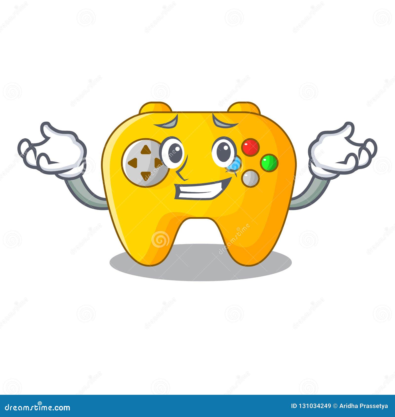 Grinning Video Game Controller Shaped on Charcter Stock Vector ...