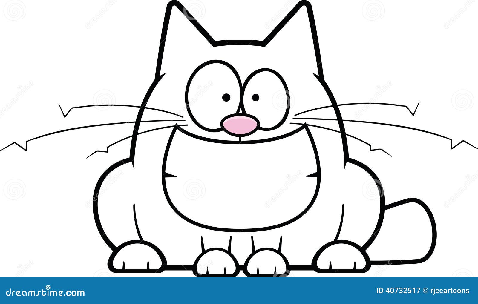 Grinning White Cartoon Cat stock vector. Illustration of cartoon - 40732517