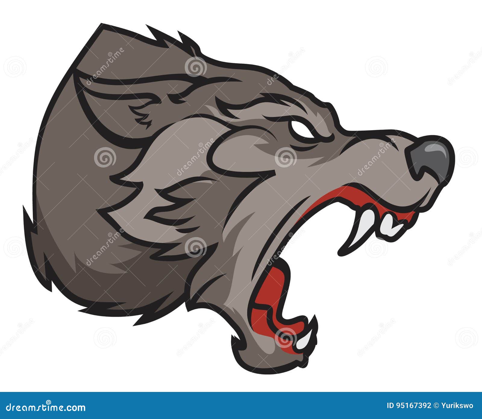Grinning wolf vector stock vector. Illustration of wolf - 95167392