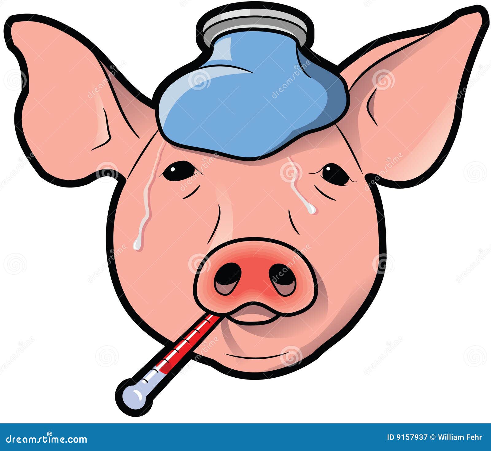 Gripe de los cerdos ilustración del vector. Ilustración de temperatura ...