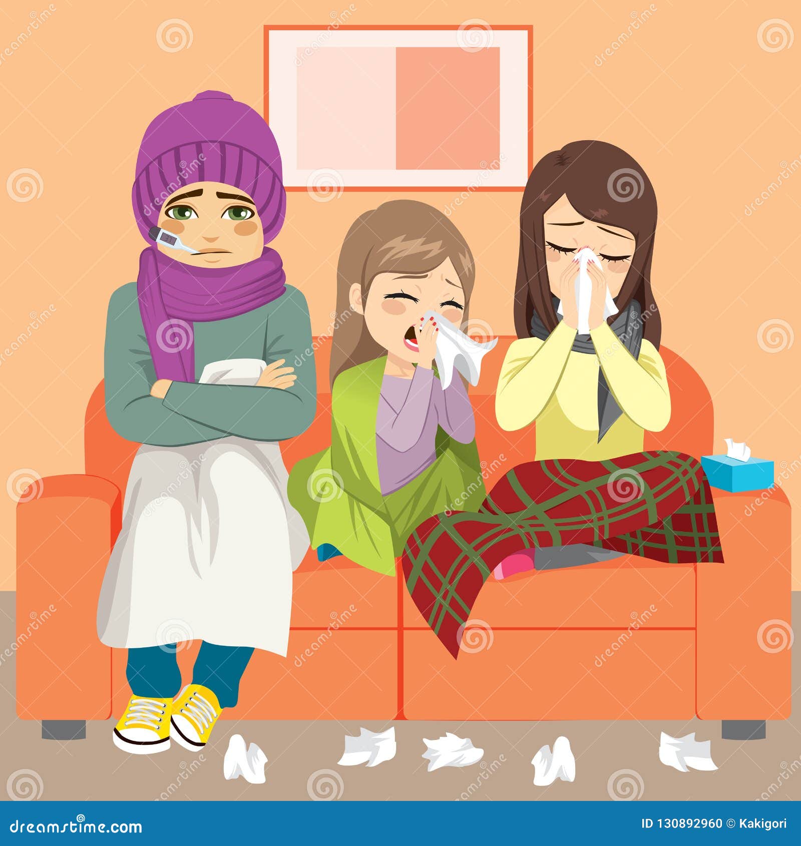 Gripe Del Sofá De La Familia Ilustración del Vector - Ilustración de ...