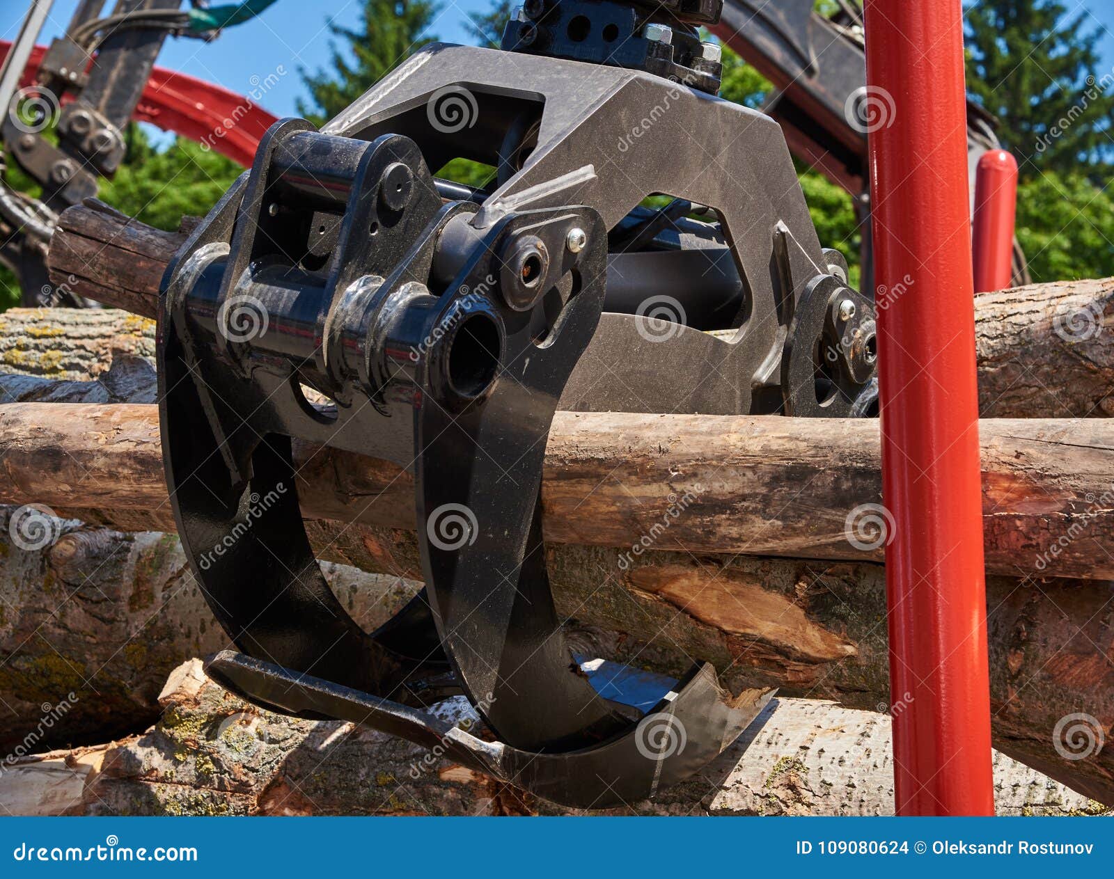 Gripper for Logs on a Forklift Stock Photo - Image of beam, gripper ...