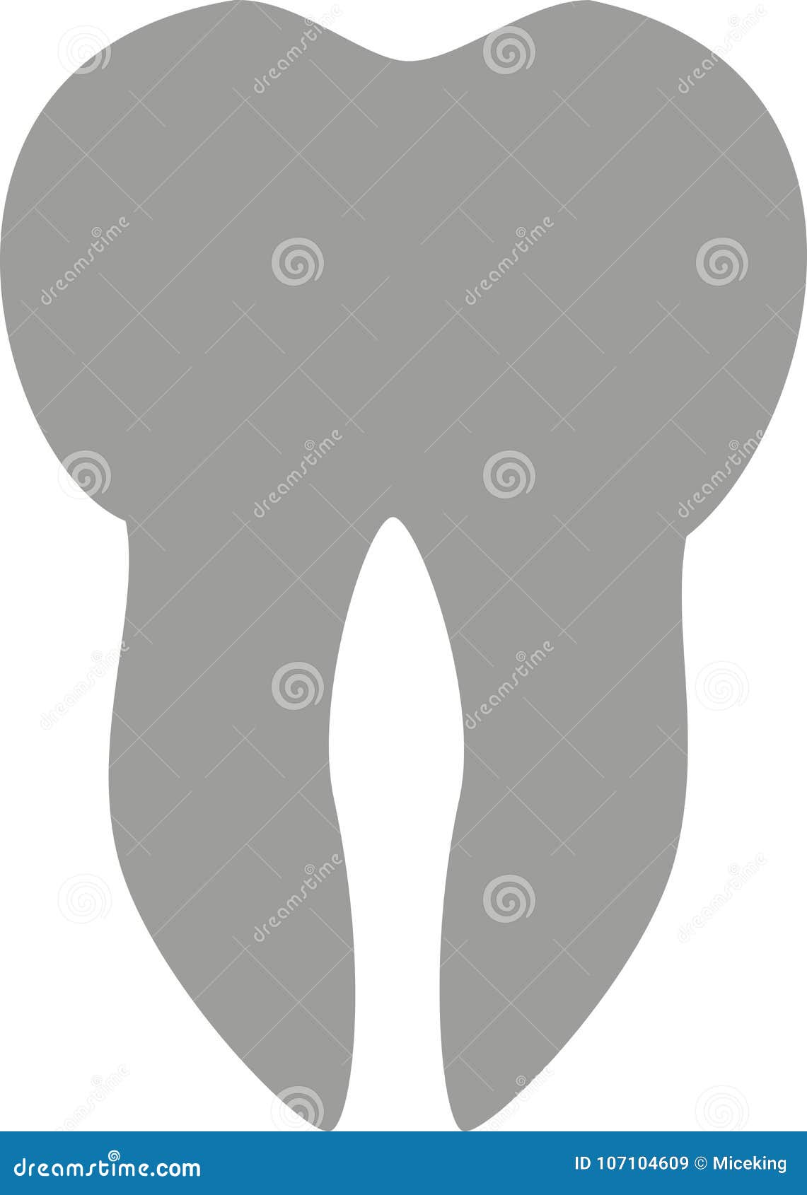 Gris del icono del diente ilustración del vector. Ilustración de ...
