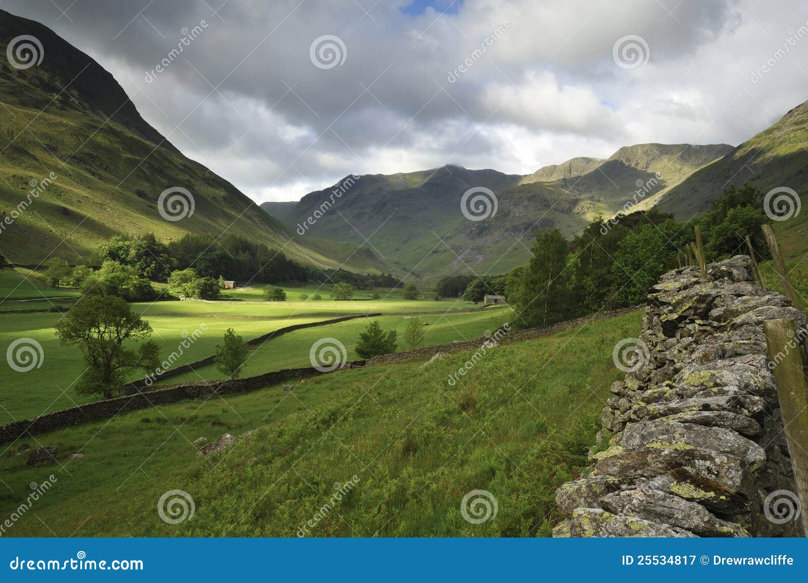 Grisedale Valley stock image. Image of lake, boundary - 25534817