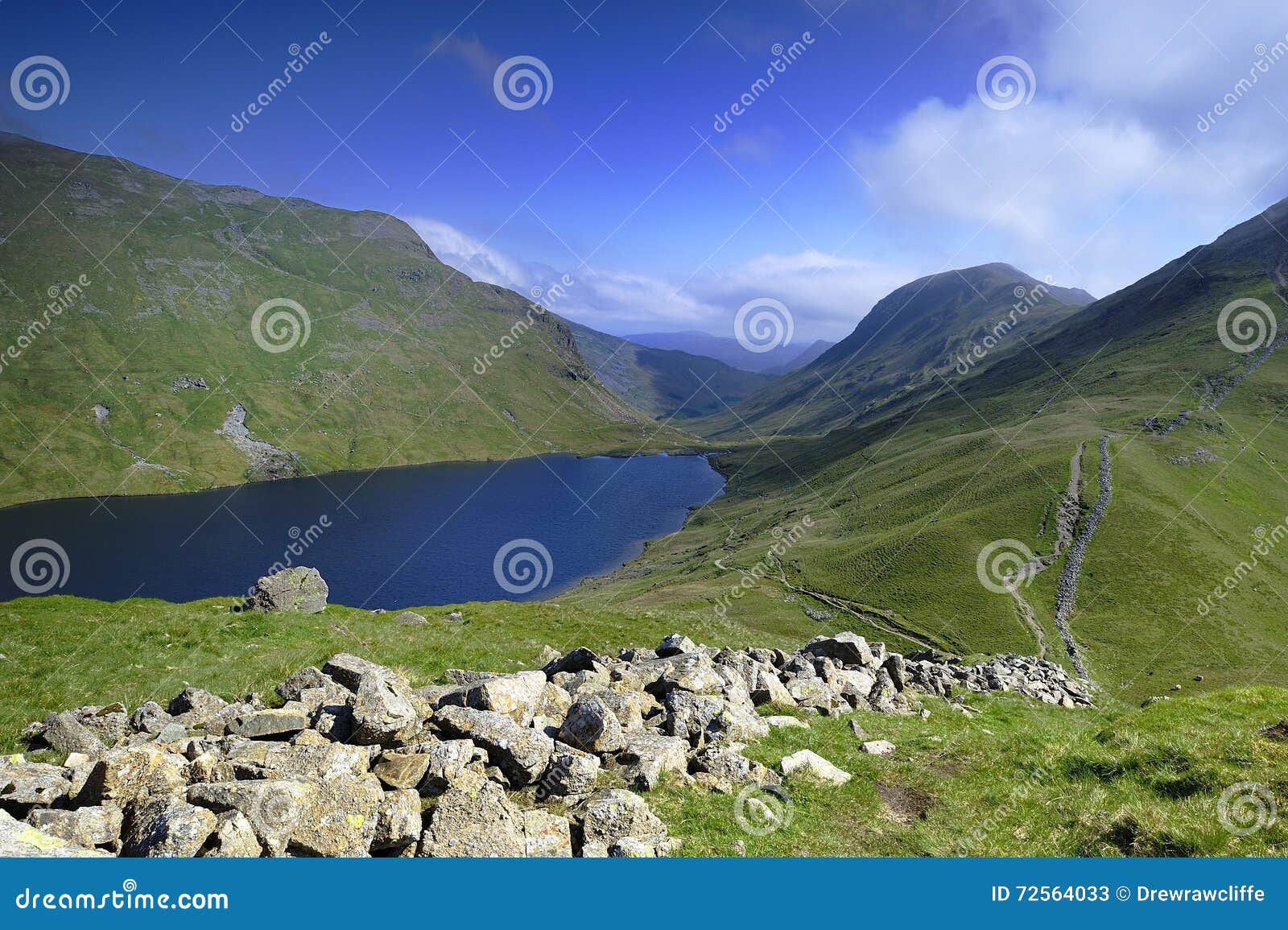 Grisedale Valley stock image. Image of valley, sunday - 72564033