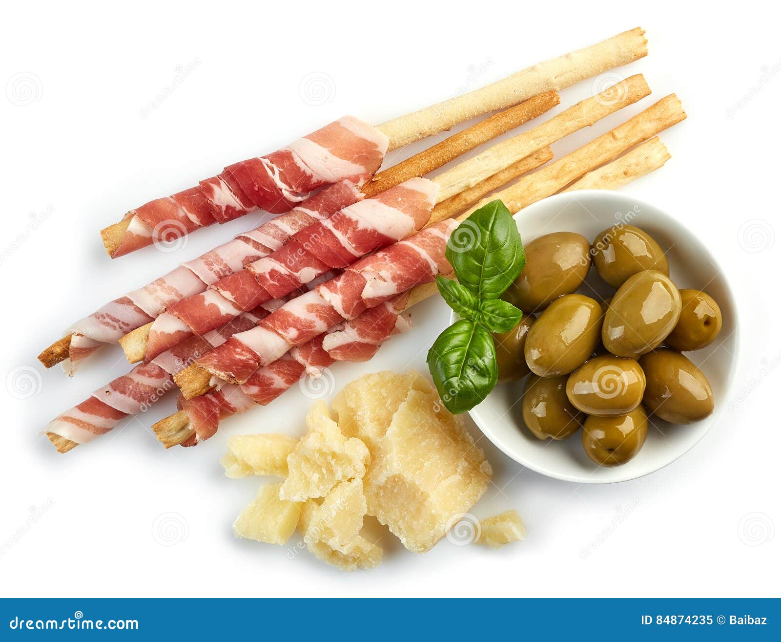 Grissini De Las Barras De Pan Con El Prosciutto Imagen de archivo ...