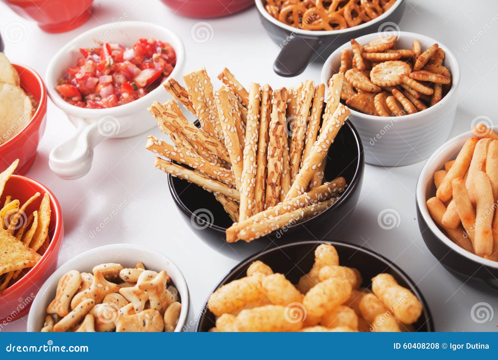 Grissini Salty Sticks with Sesame and Other Savory Snack Stock Photo ...