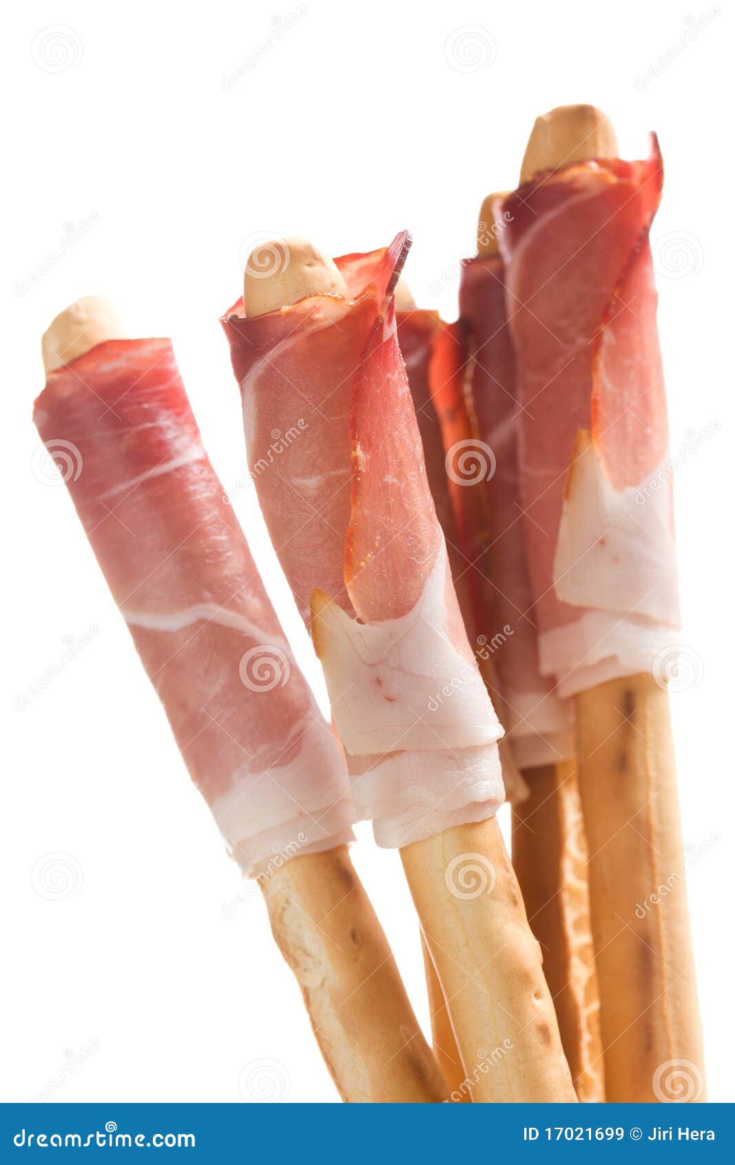 Grissini sticks with ham stock image. Image of homemade - 17021699