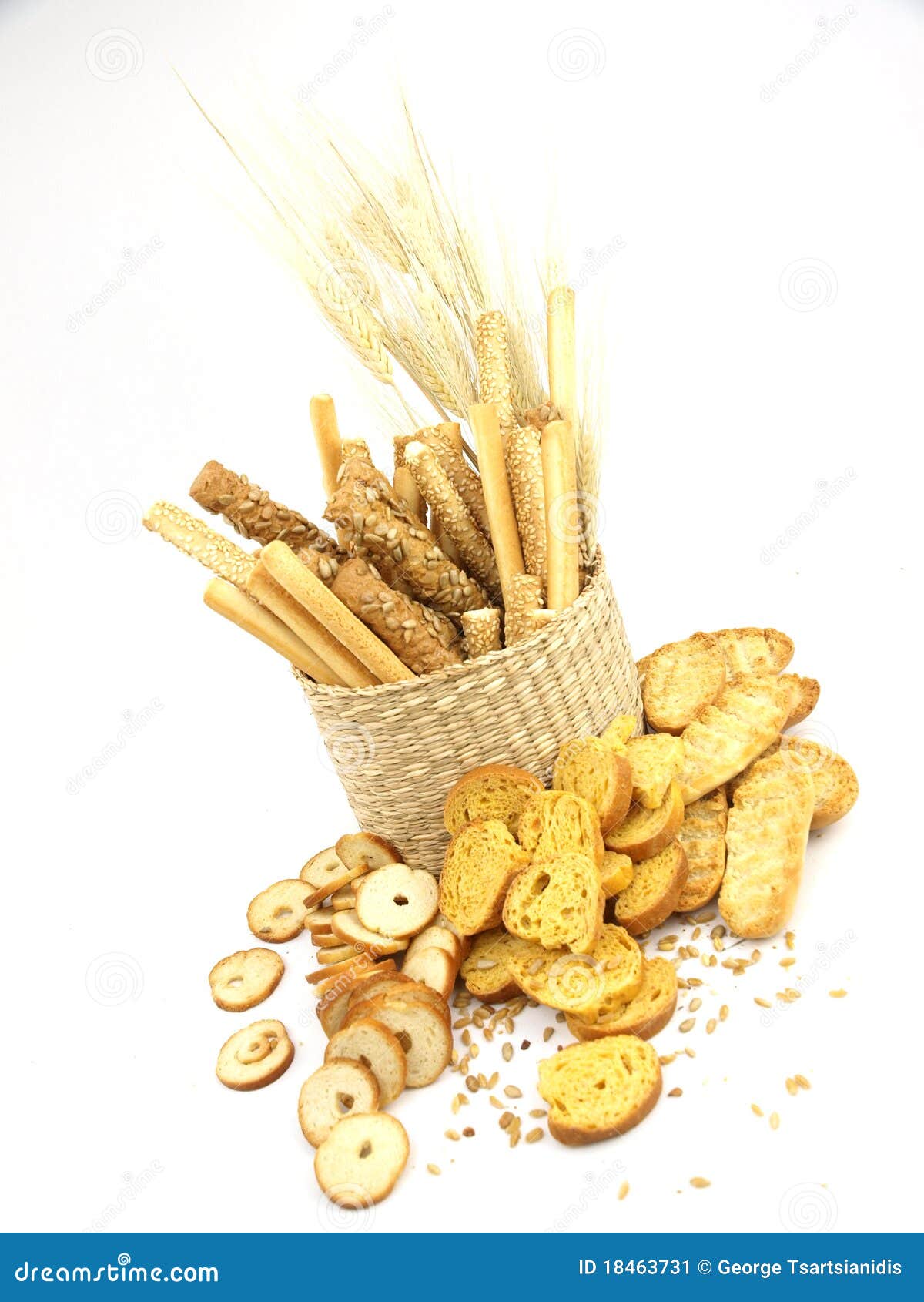 Grissini sticks and rusks stock image. Image of grain - 18463731