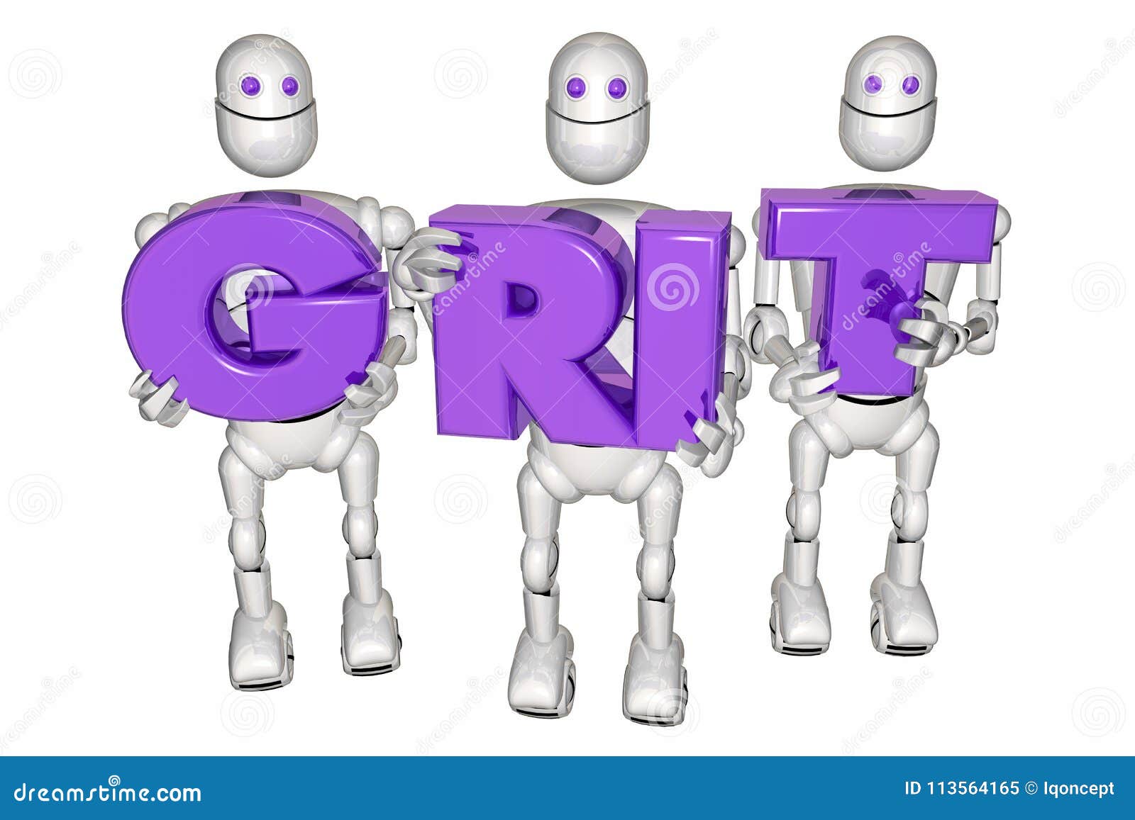 Grit Determination Persistence Robots Holding Letra El Ejemplo 3d Stock ...