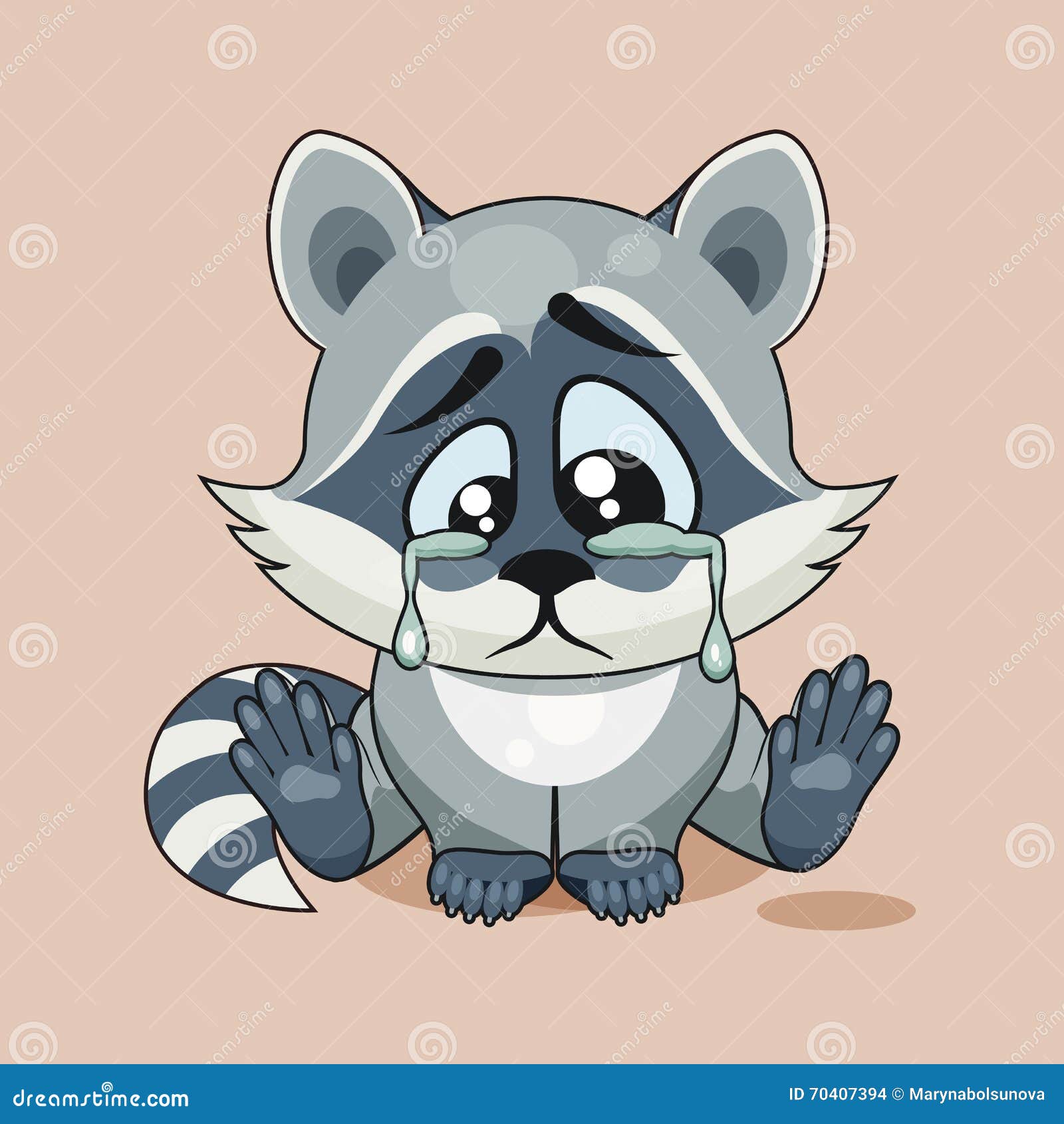 Griterío Triste Del Cachorro Del Mapache Ilustración del Vector ...