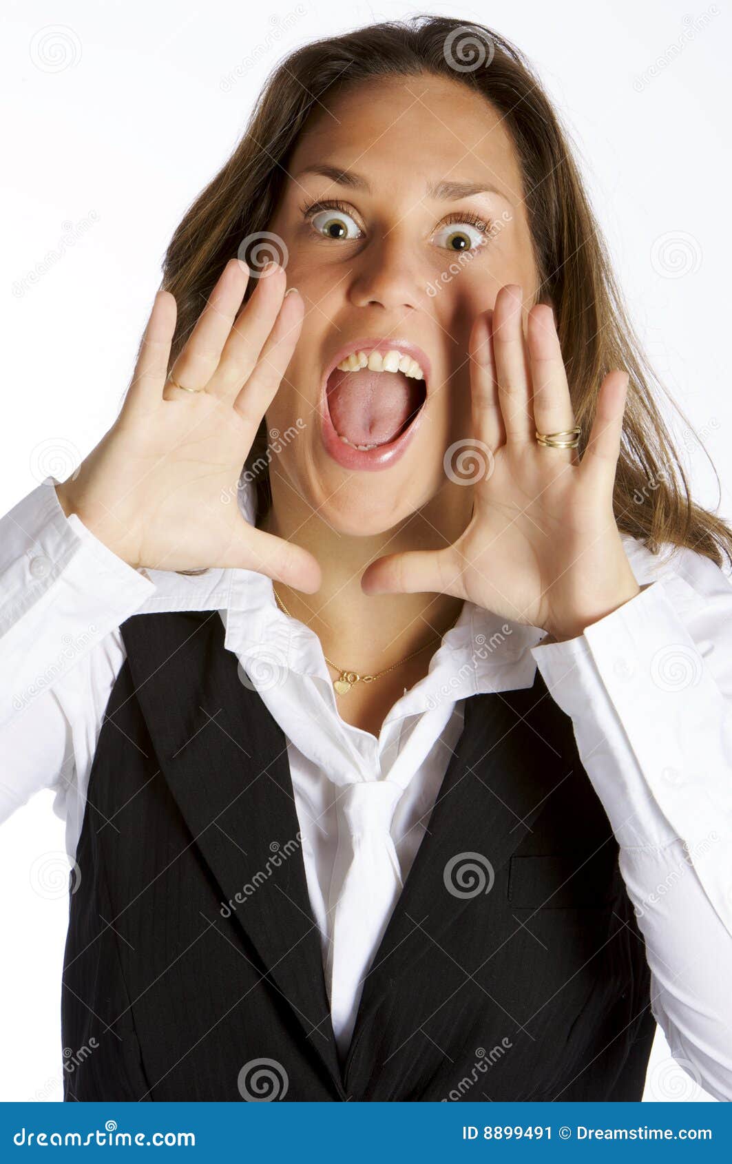 Grito de la mujer joven imagen de archivo. Imagen de persona - 8899491