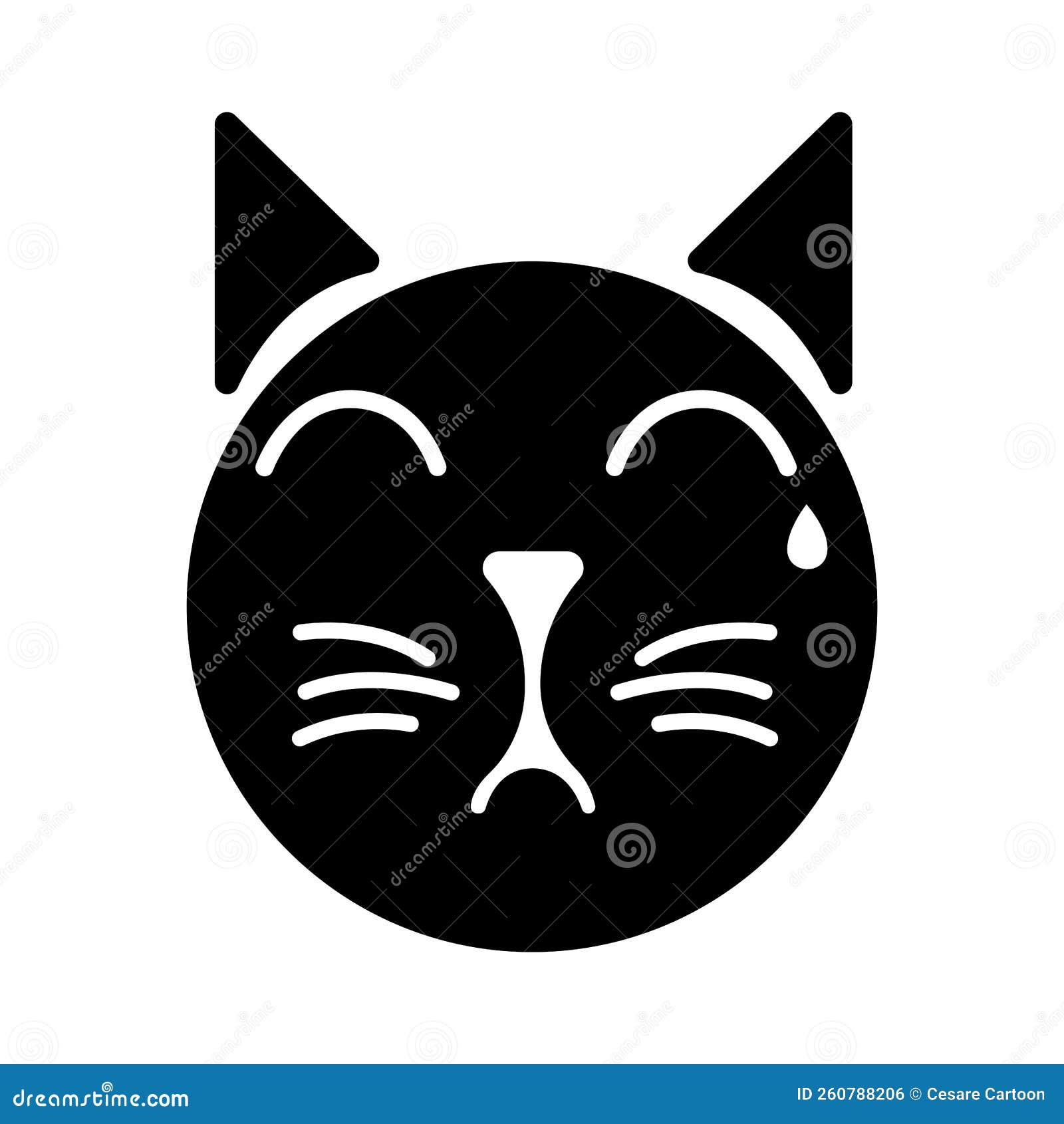 Grito Emoticono De Gato Negro Ilustración del Vector - Ilustración de ...