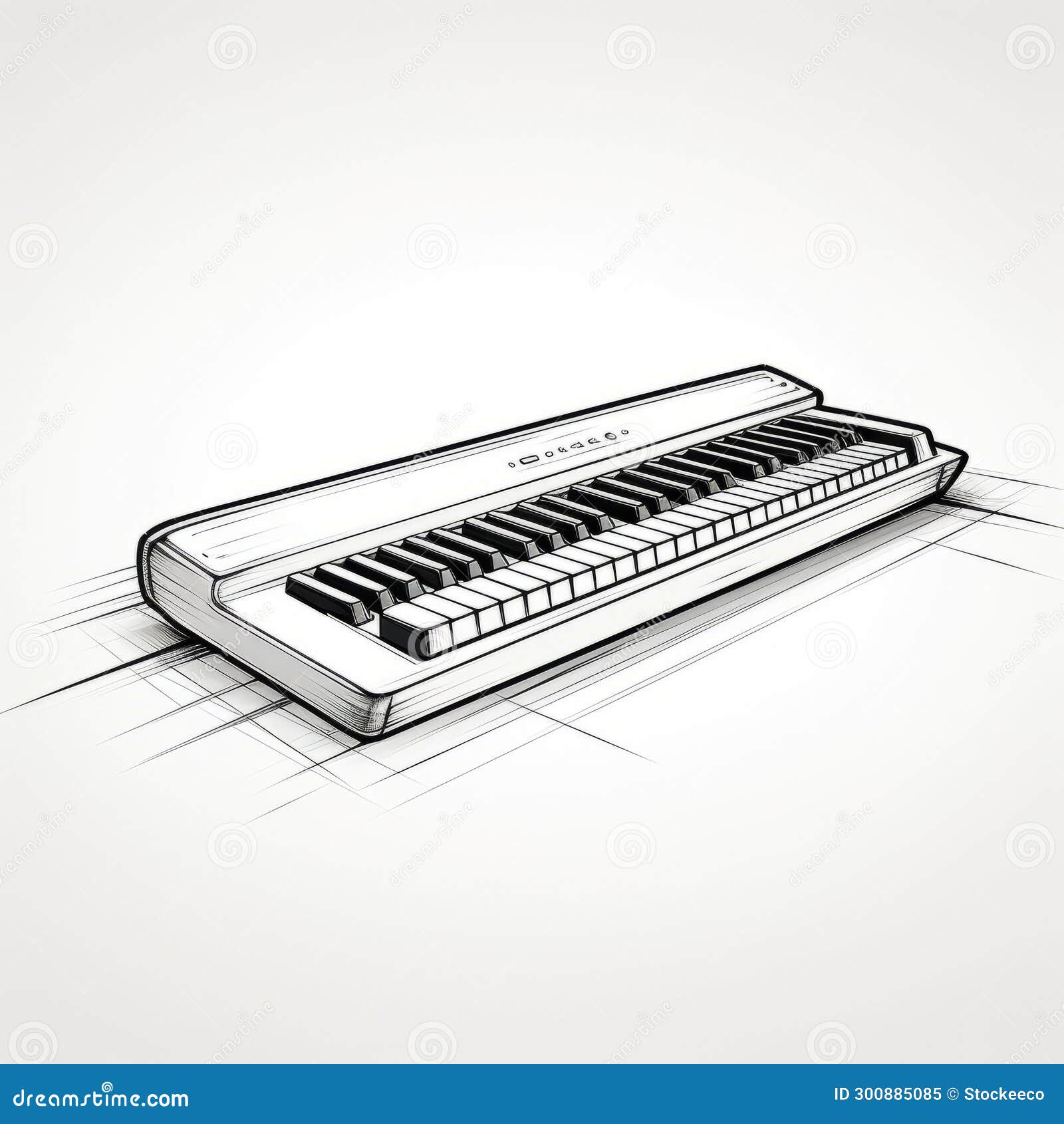 Gritty Elegance: Dynamic Sketch of an Electronic Keyboard Stock ...