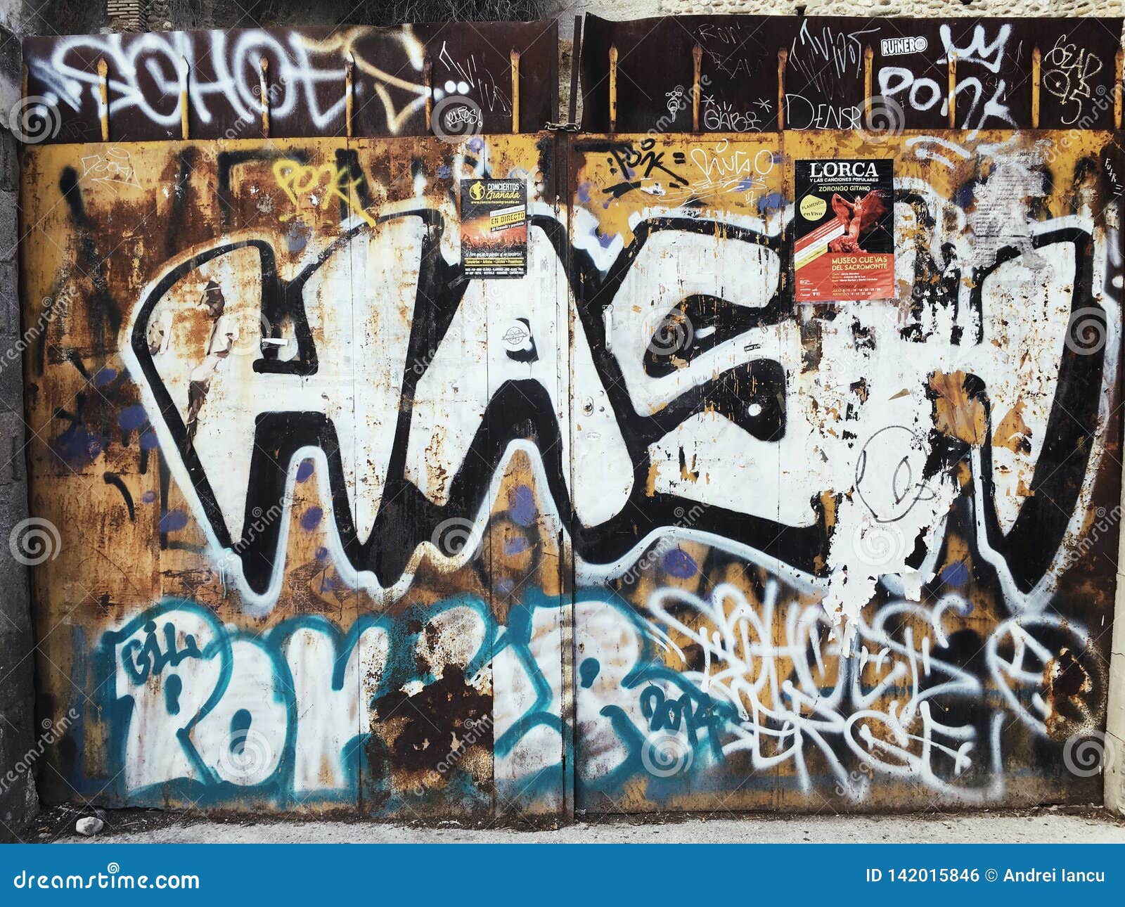 Graffiti Old Rusty Metal Surface Texture Editorial Image ...