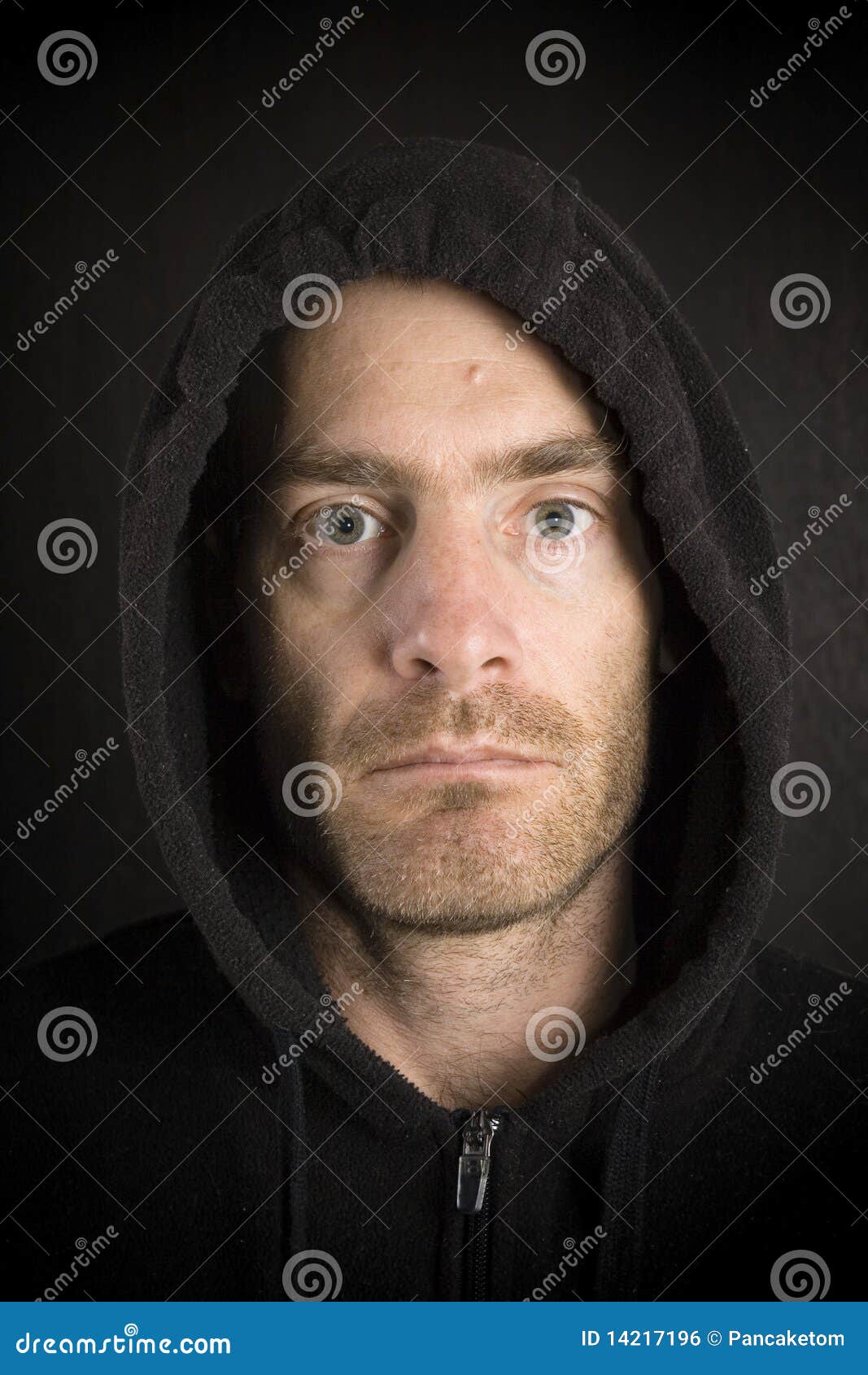 Gritty hooded man stock photo. Image of stubble, rugged - 14217196
