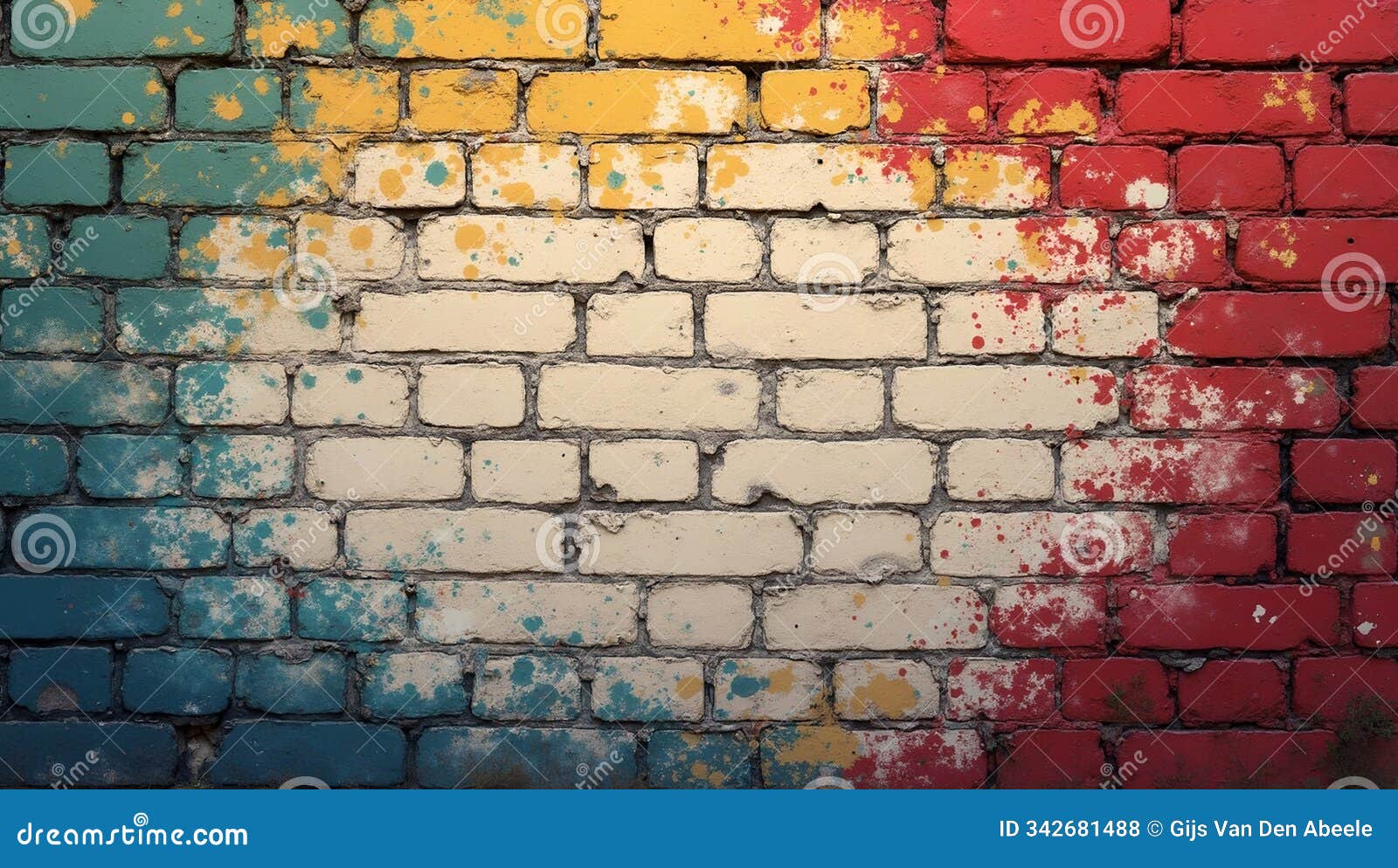 Gritty Urban Concrete Wall With Cracks Discoloration And Graffiti Marks ...