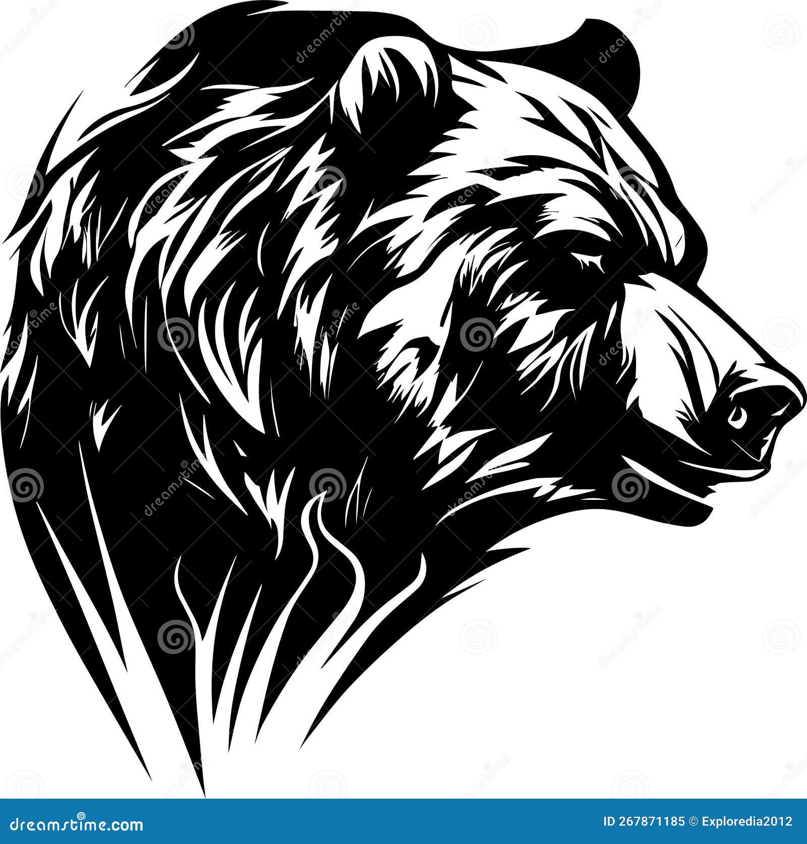 Grizzly Bear Abstract Mascot Stock Vector - Illustration of landscape ...