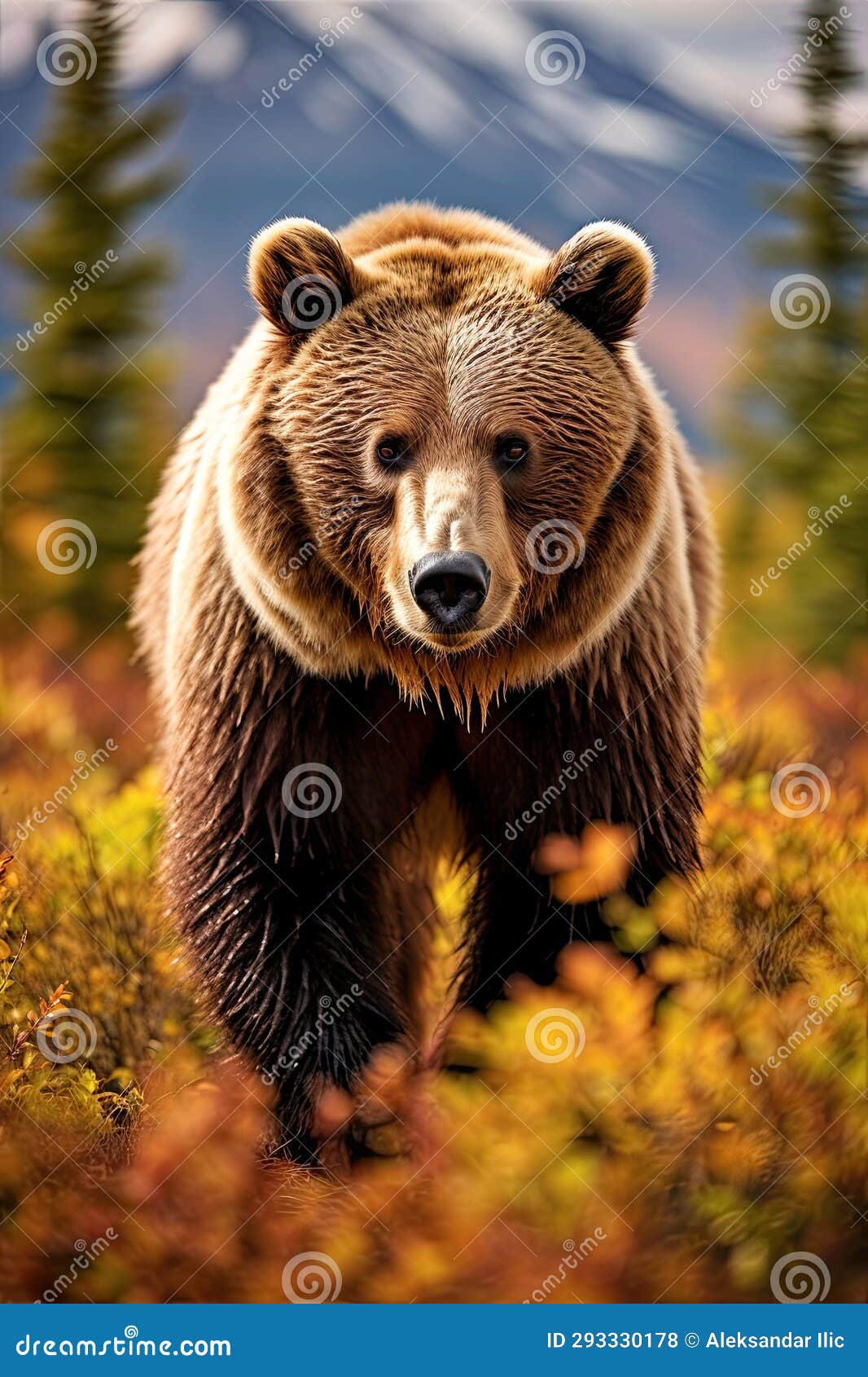 Grizzly Bear in Alaskan Wilderness. Ai Generative Stock Photo - Image ...