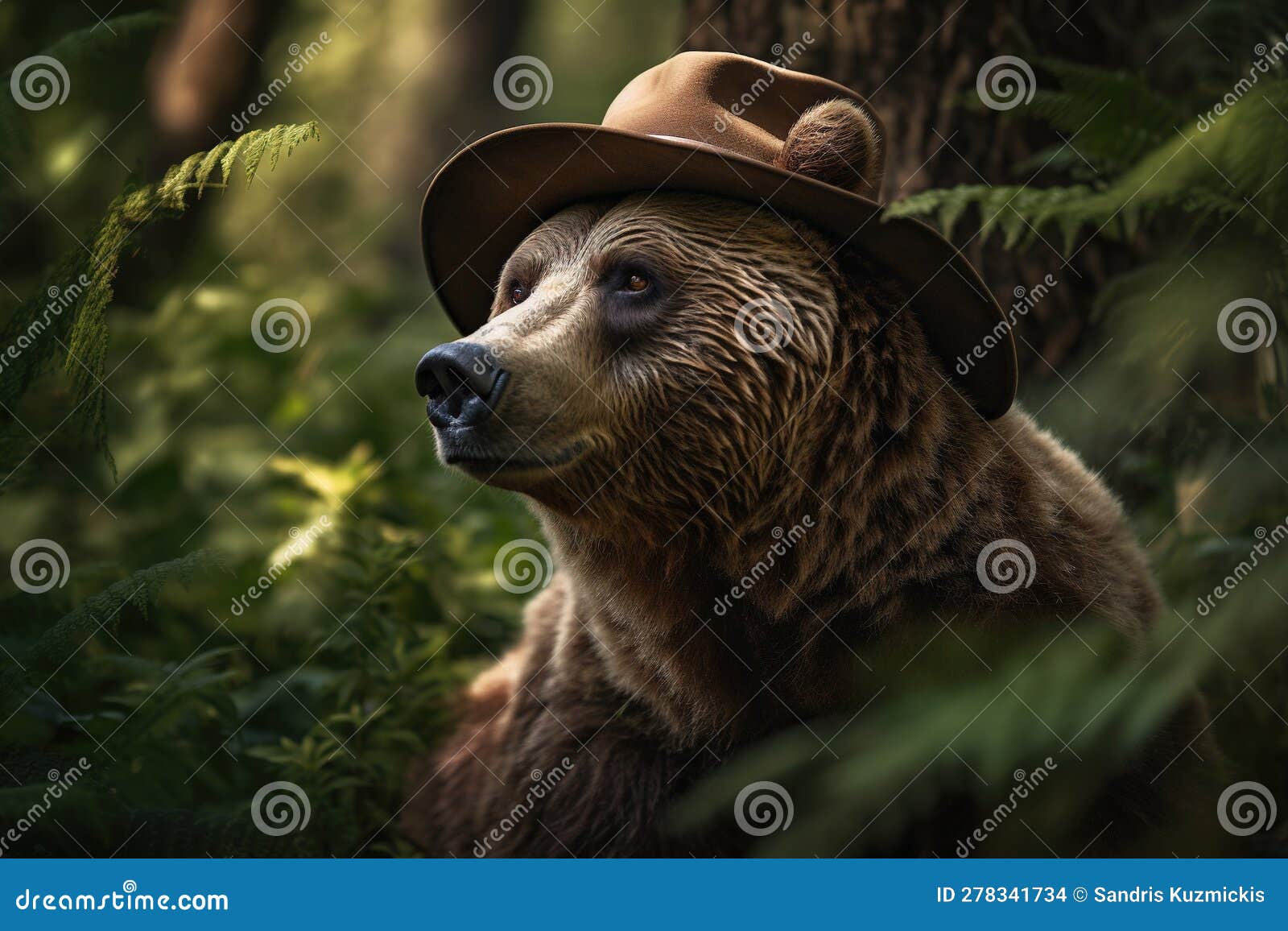 A Grizzly Bear Exploring the Wilds As a Tourist. Generative AI Stock ...