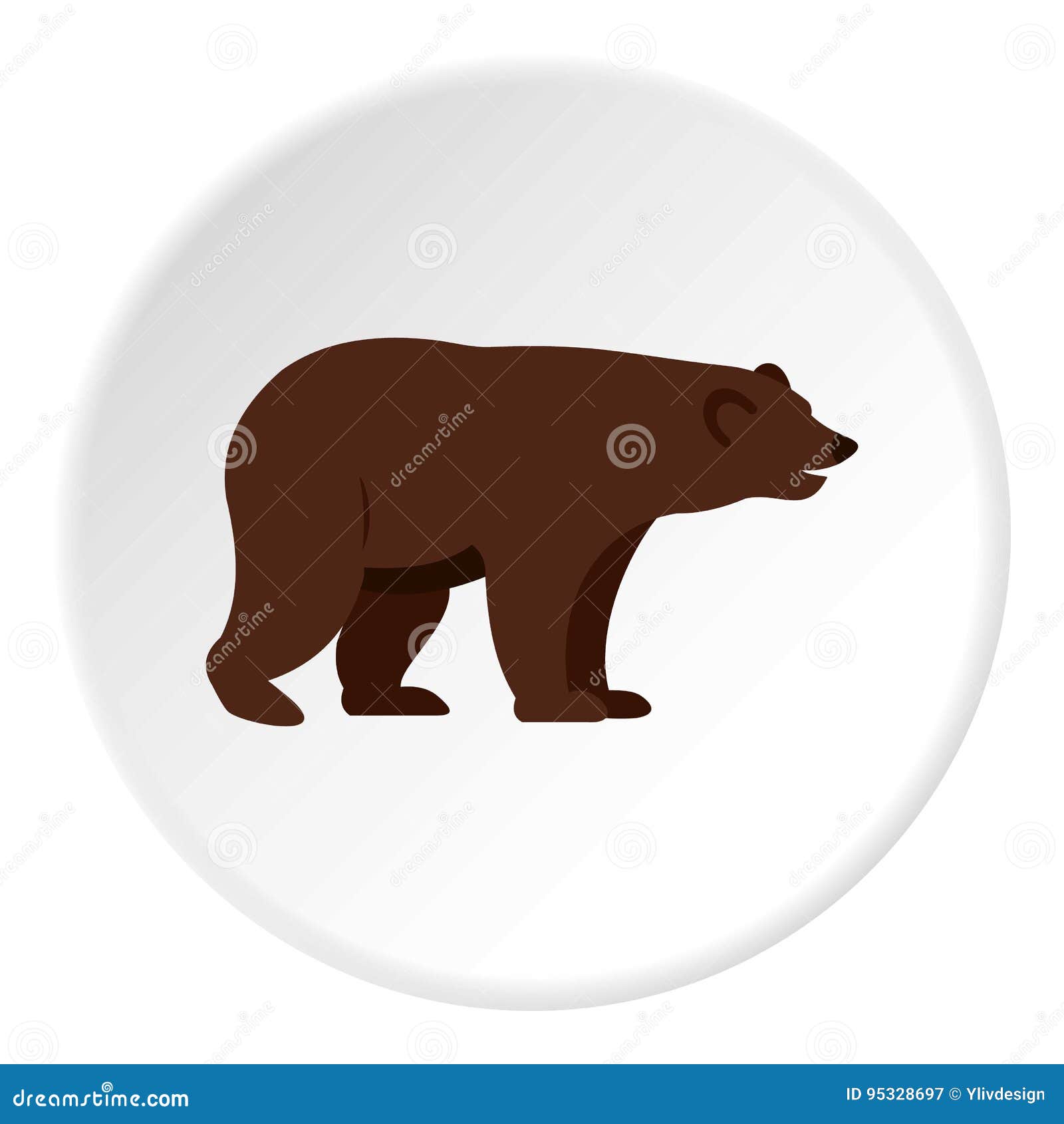 Grizzly bear icon circle stock vector. Illustration of bear - 95328697