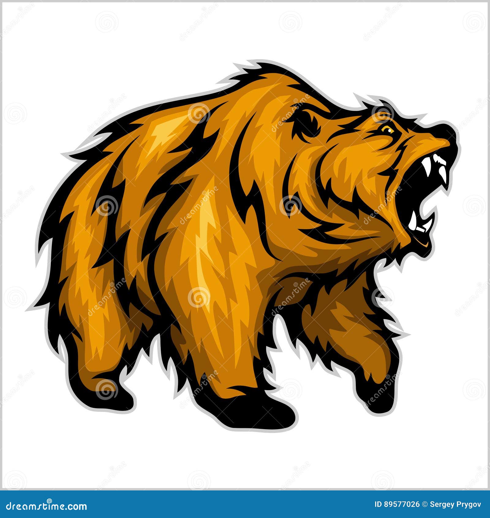 Grizzly Bear Mascot stock vector. Illustration of isolated - 89577026