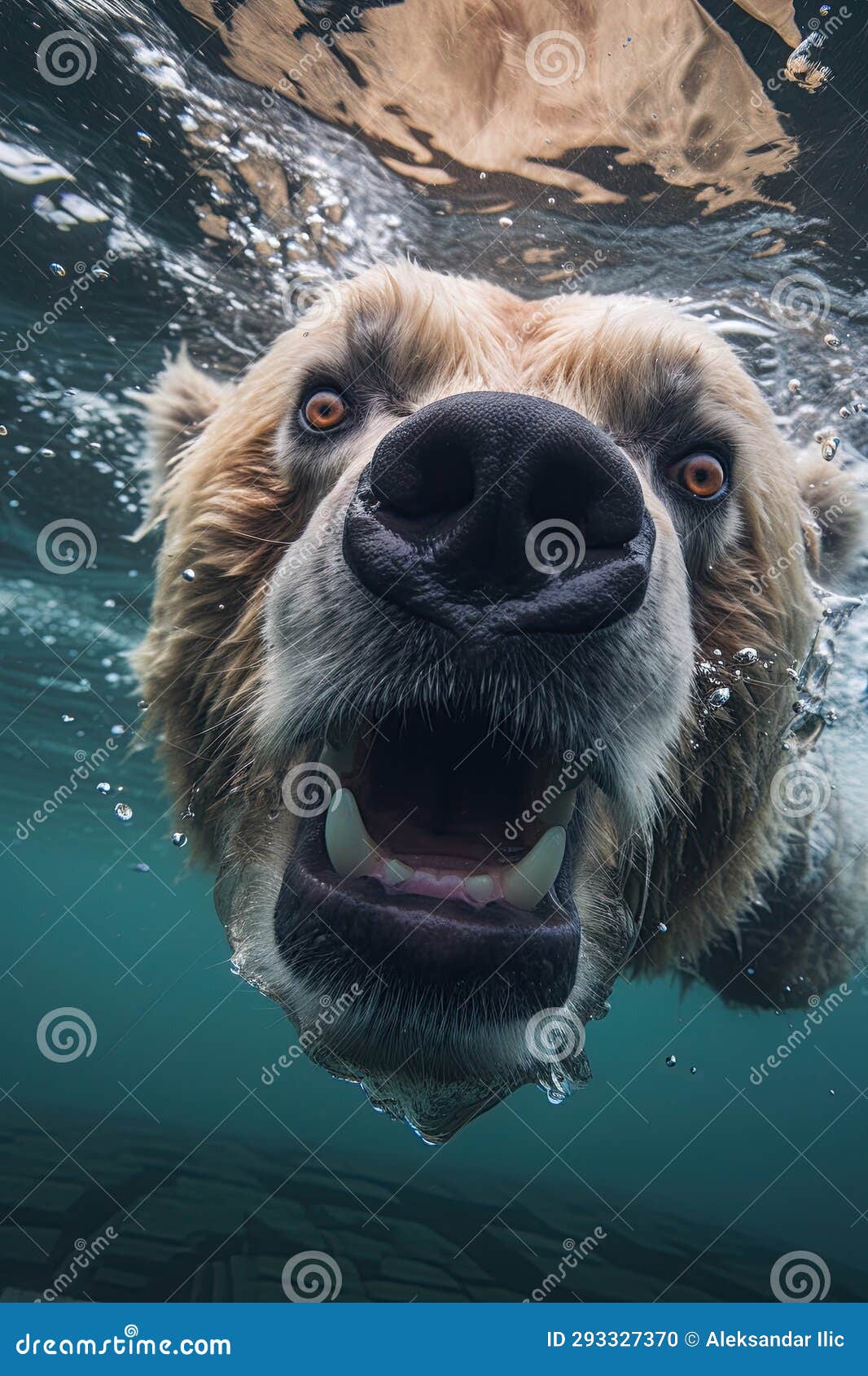 Grizzly Bear in the Water. Ai Generative Stock Photo - Image of ...