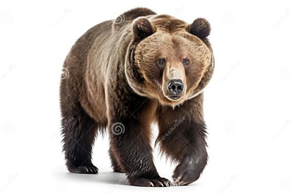 Grizzly Bear on White Background. Generative AI Stock Illustration ...