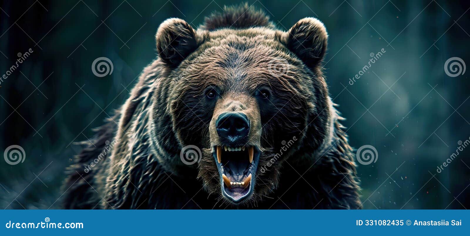 Grizzly Brown Bear Close-Up Stock Image - Image of brown, nature: 331082435