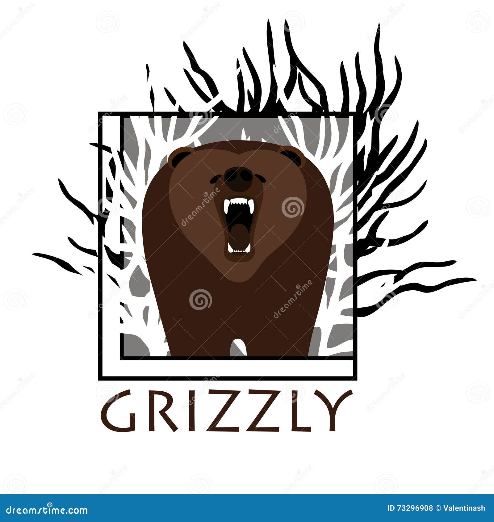 Grizzly Logo Design Vector Illustration | CartoonDealer.com #73296908