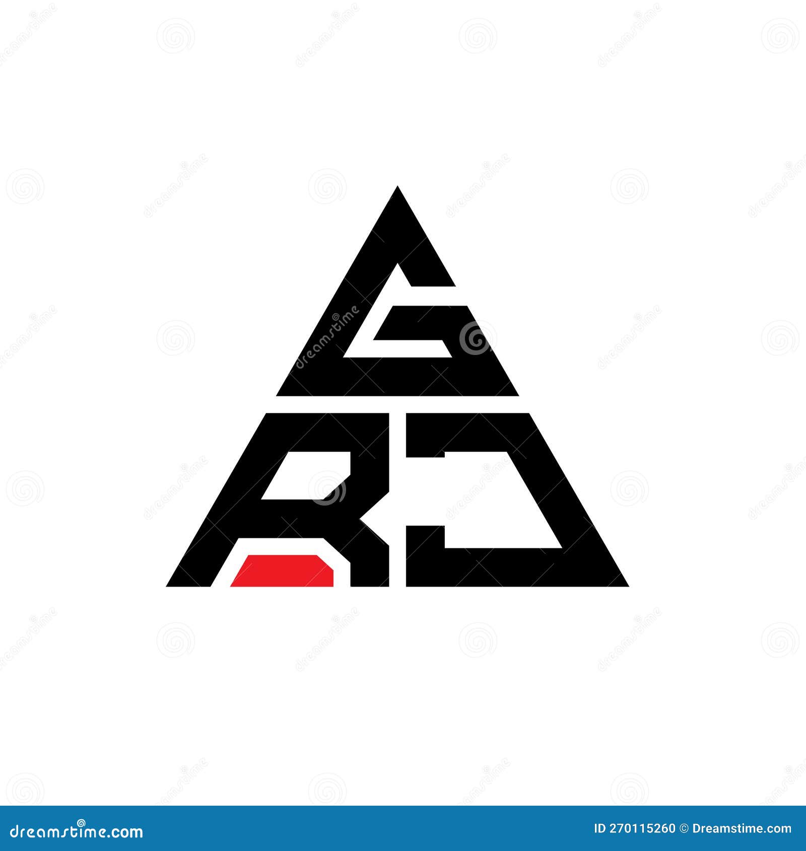 GRJ Triangle Letter Logo Design with Triangle Shape. GRJ Triangle Logo ...