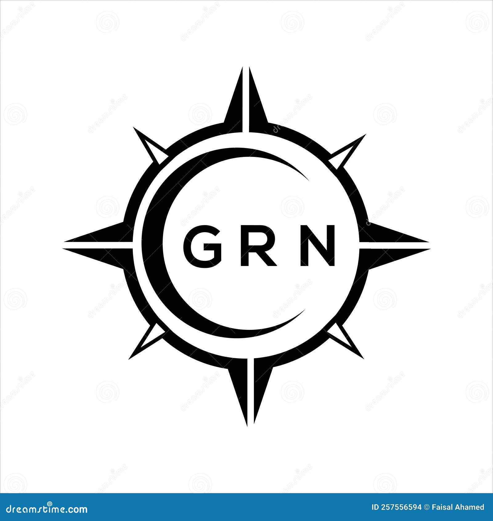 GRN Abstract Technology Circle Setting Logo Design on White Background ...