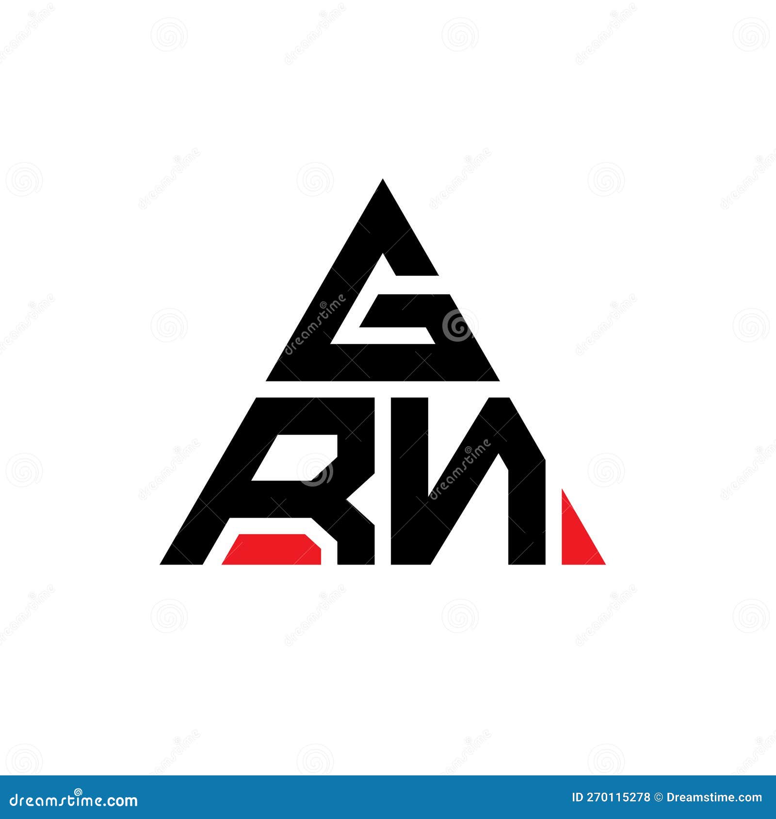 GRN Triangle Letter Logo Design with Triangle Shape. GRN Triangle Logo ...