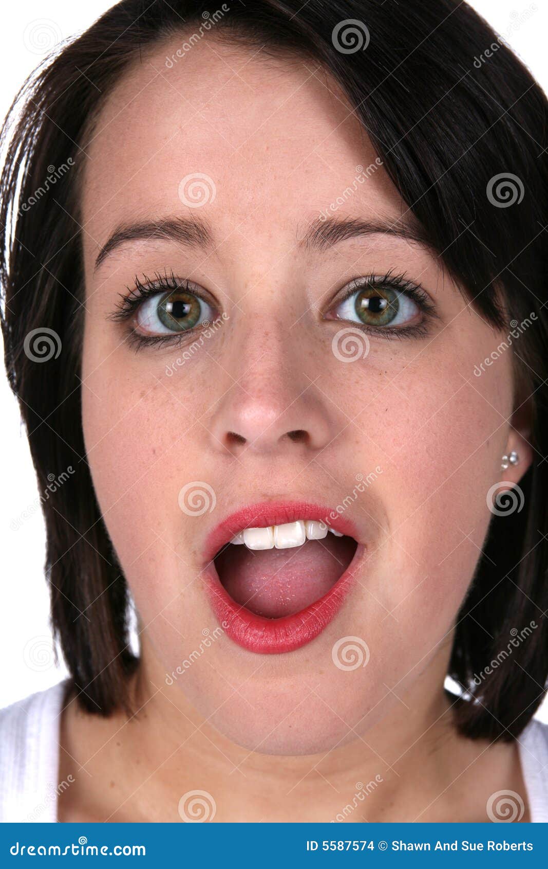 Große Augen Und Ein Geöffneter Mund Stockfoto - Bild von frech ...